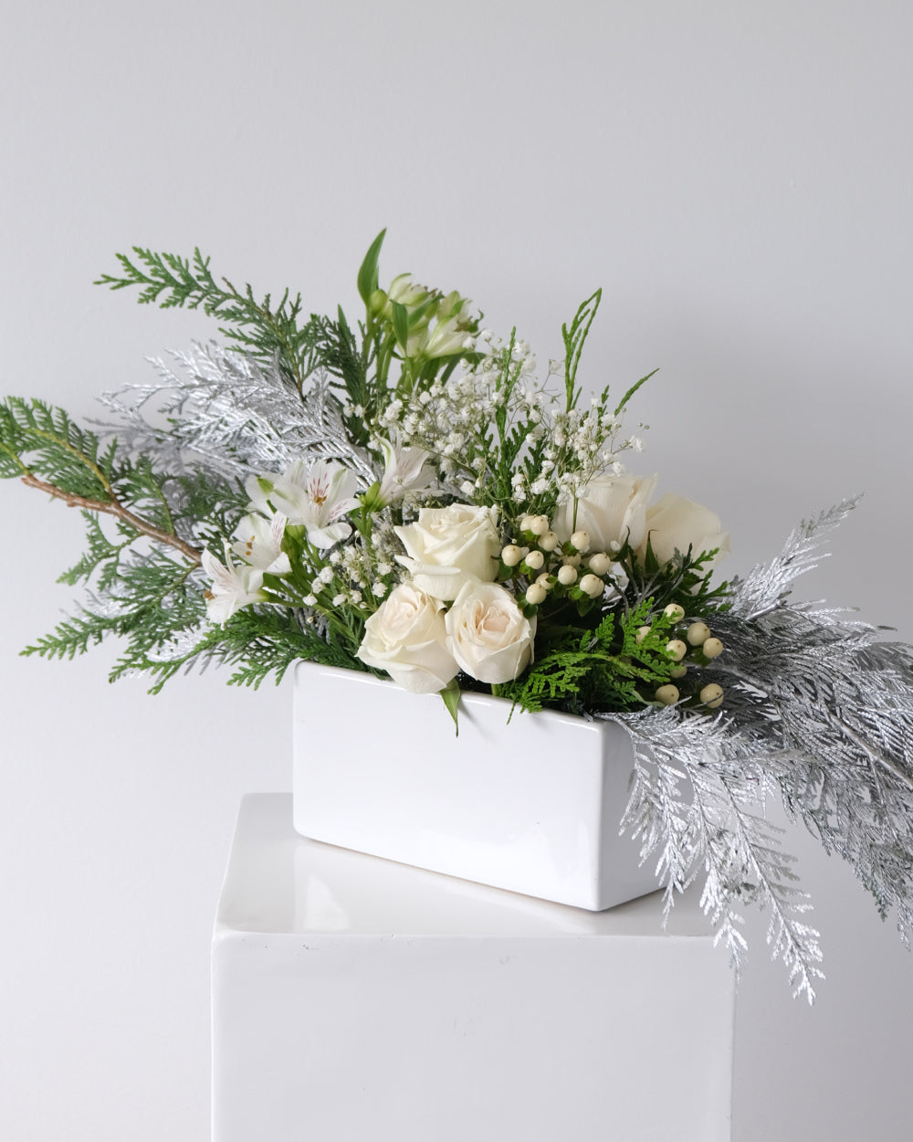Christmas Table Flowers (White & Silver) – Fig & Bloom